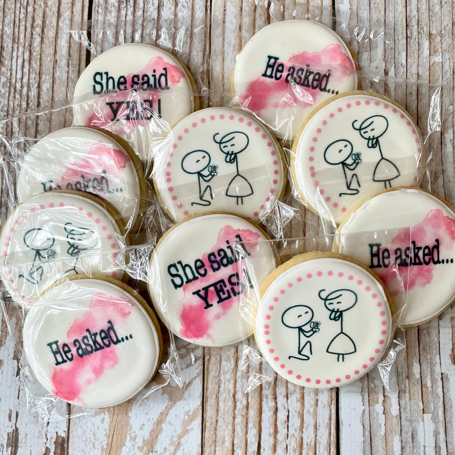 1 Dozen Stick Figure Proposal Cookies Bridal Shower Cookies Engagement ...
