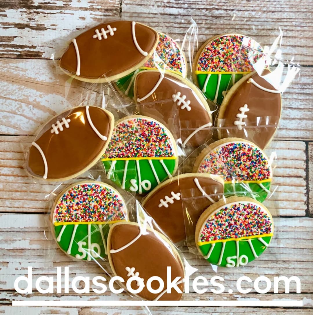 Football Themed Sugar Cookies Decorated Football Cookies Football Watch ...