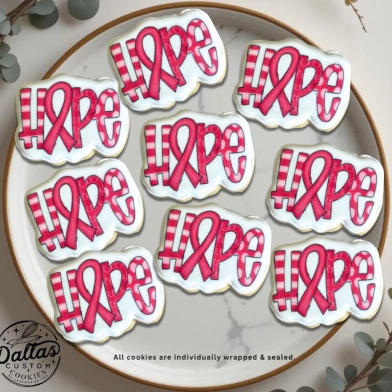 Breast Cancer Cookie - Etsy
