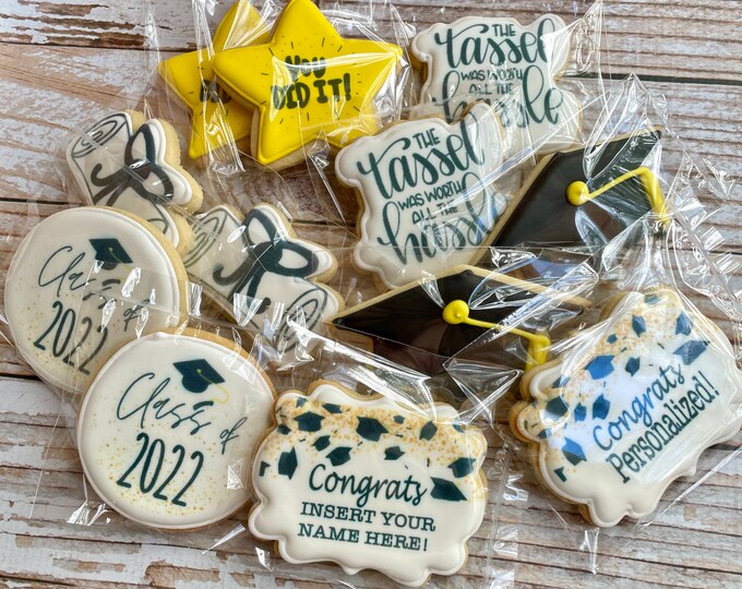 12 Count Personalized Decorated Graduation Coookies Gift Set of 2022 ...