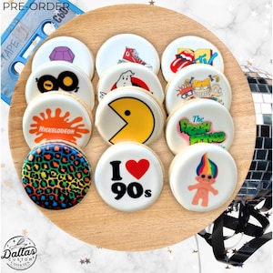 1990s Themed Decorated Sugar Cookies 90s Party Favors 1990s Themed ...