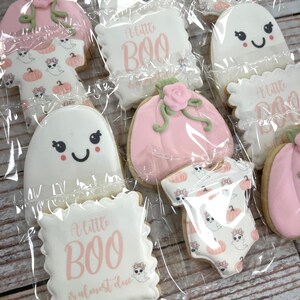 12 Count A Little Boo is Due Pink Pumpkin Ghost Baby Shower Sprinkle ...