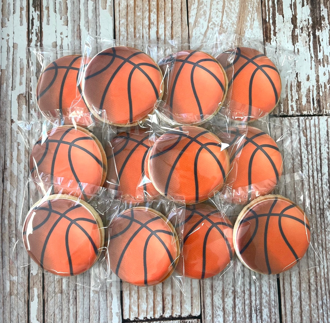 1 Dozen Basketball Sugar Cookies Decorated Basketball Cookies - Etsy