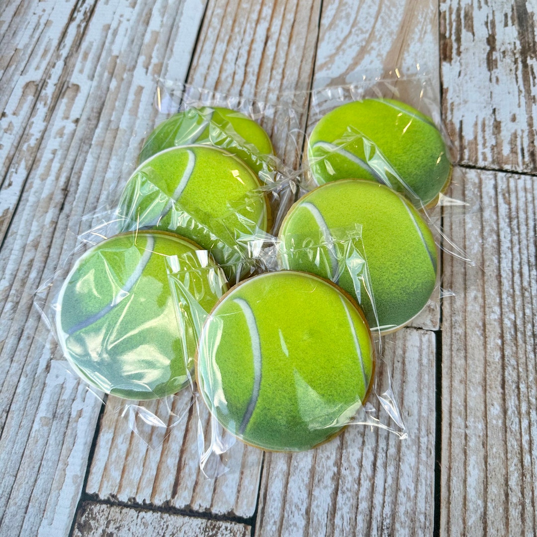 1 Dozen Tennis Ball Themed Party Cookies Decorated Cookies House ...