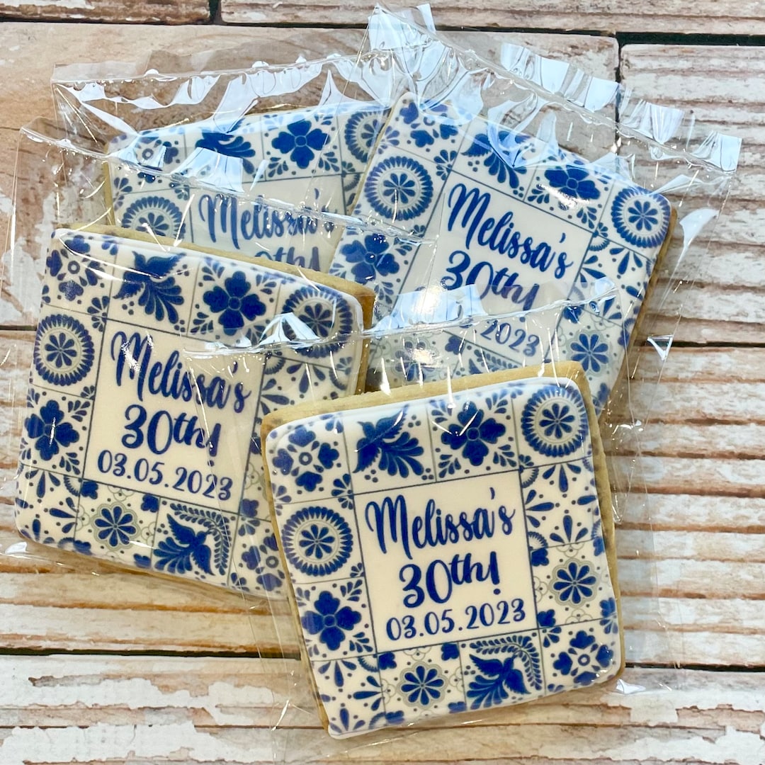 1 Dozen Mediterranean Spanish Tile Custom Bridal Shower Cookies ...