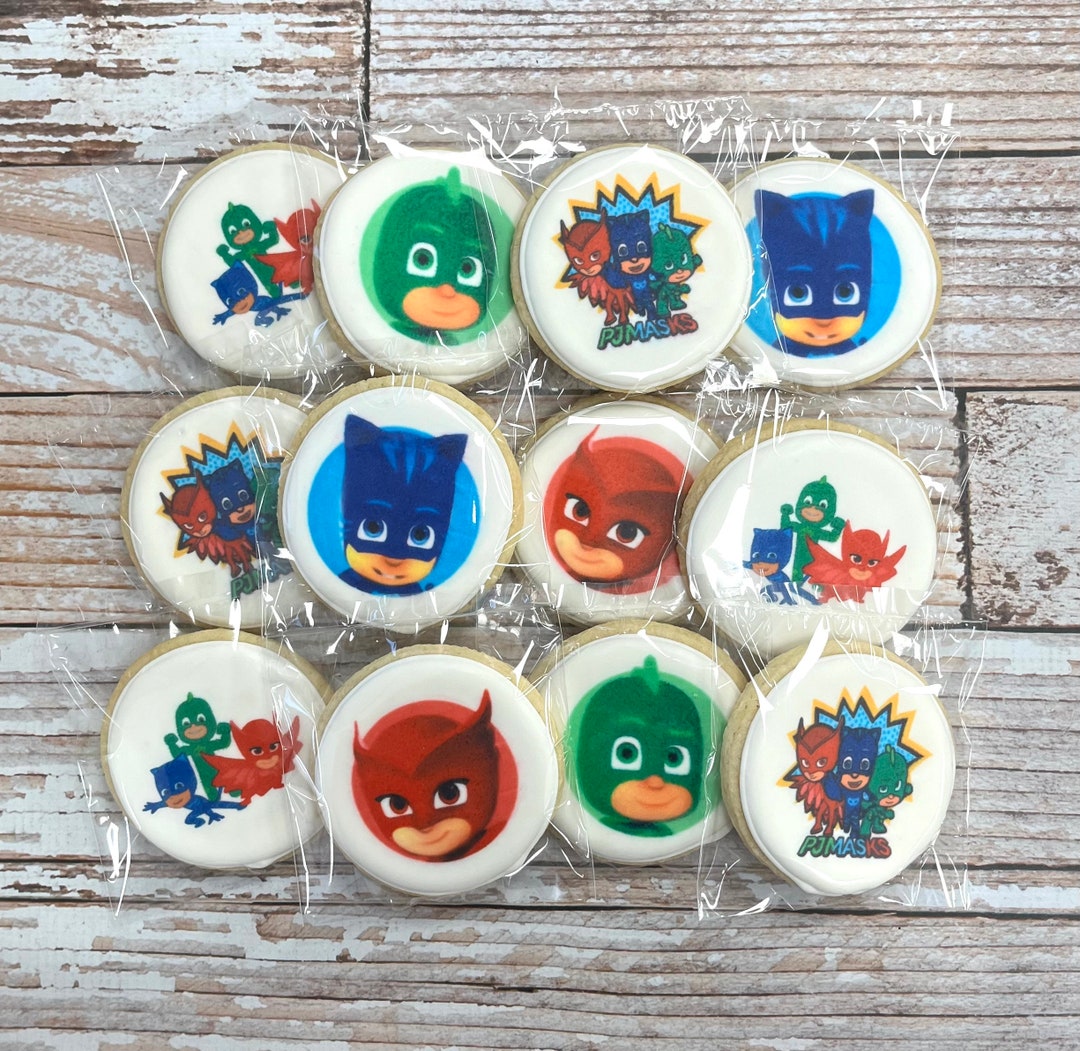12 Count PJ Masks Themed Party Cookies Minecraft Decorated Sugar ...