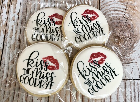 1 Dozen Kiss the Miss Goodbye Engagement Cookies Sugar Cookies | Etsy
