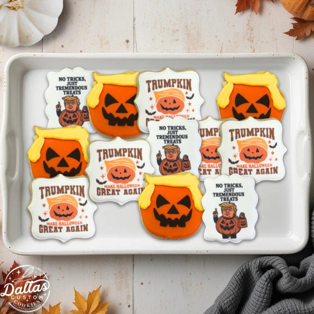 Trumpkin Funny Trump Halloween Themed Decorated Sugar Cookies MAGA ...