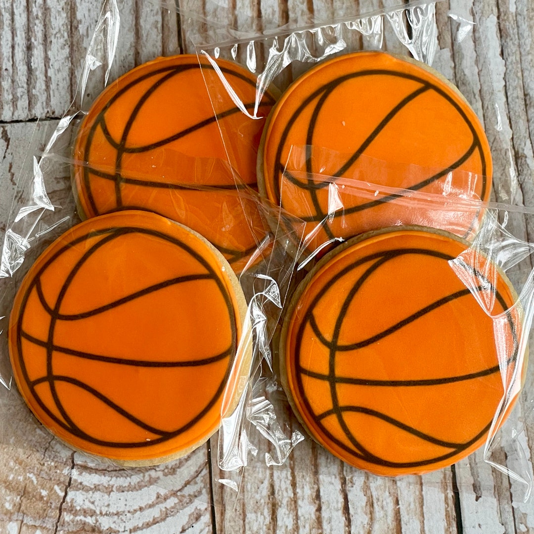 1 Dozen Basketball Sugar Cookies Decorated Basketball Cookies - Etsy