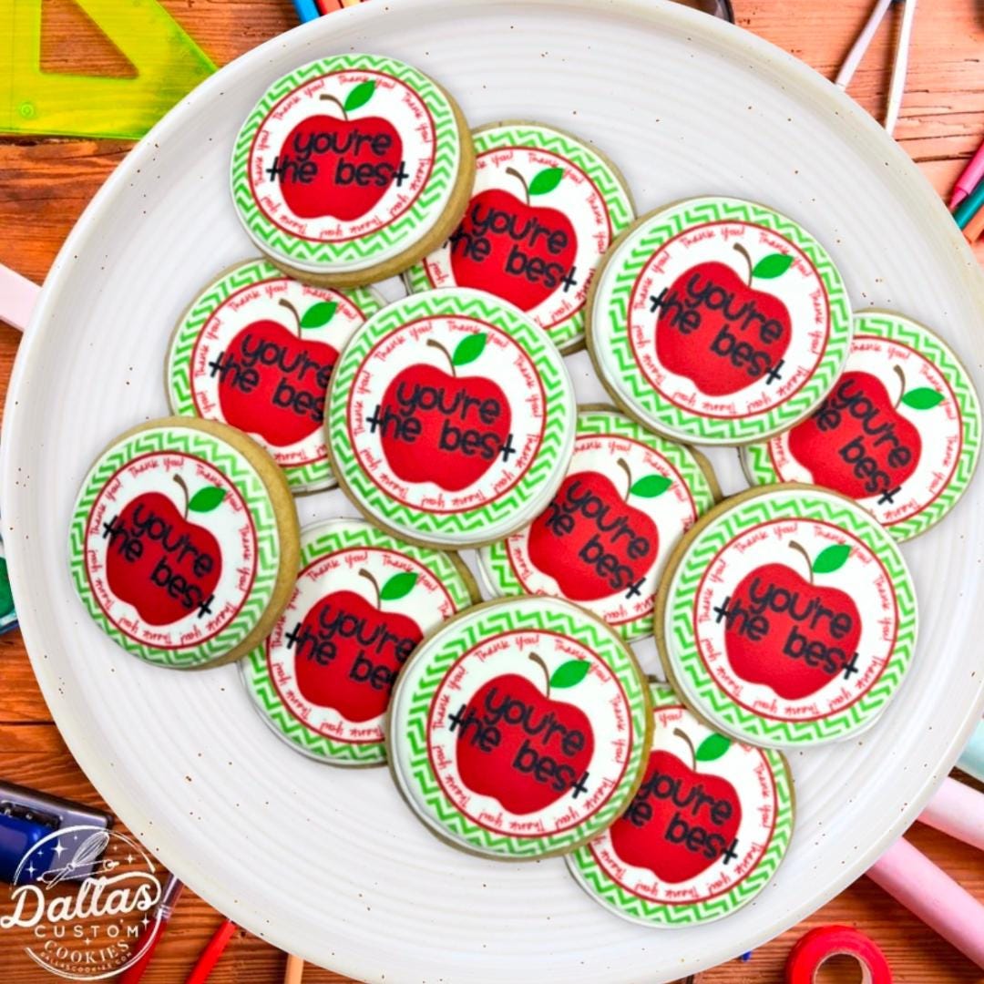Best Teacher Appreciation Apple School Cookies Decorated Sugar Cookies ...