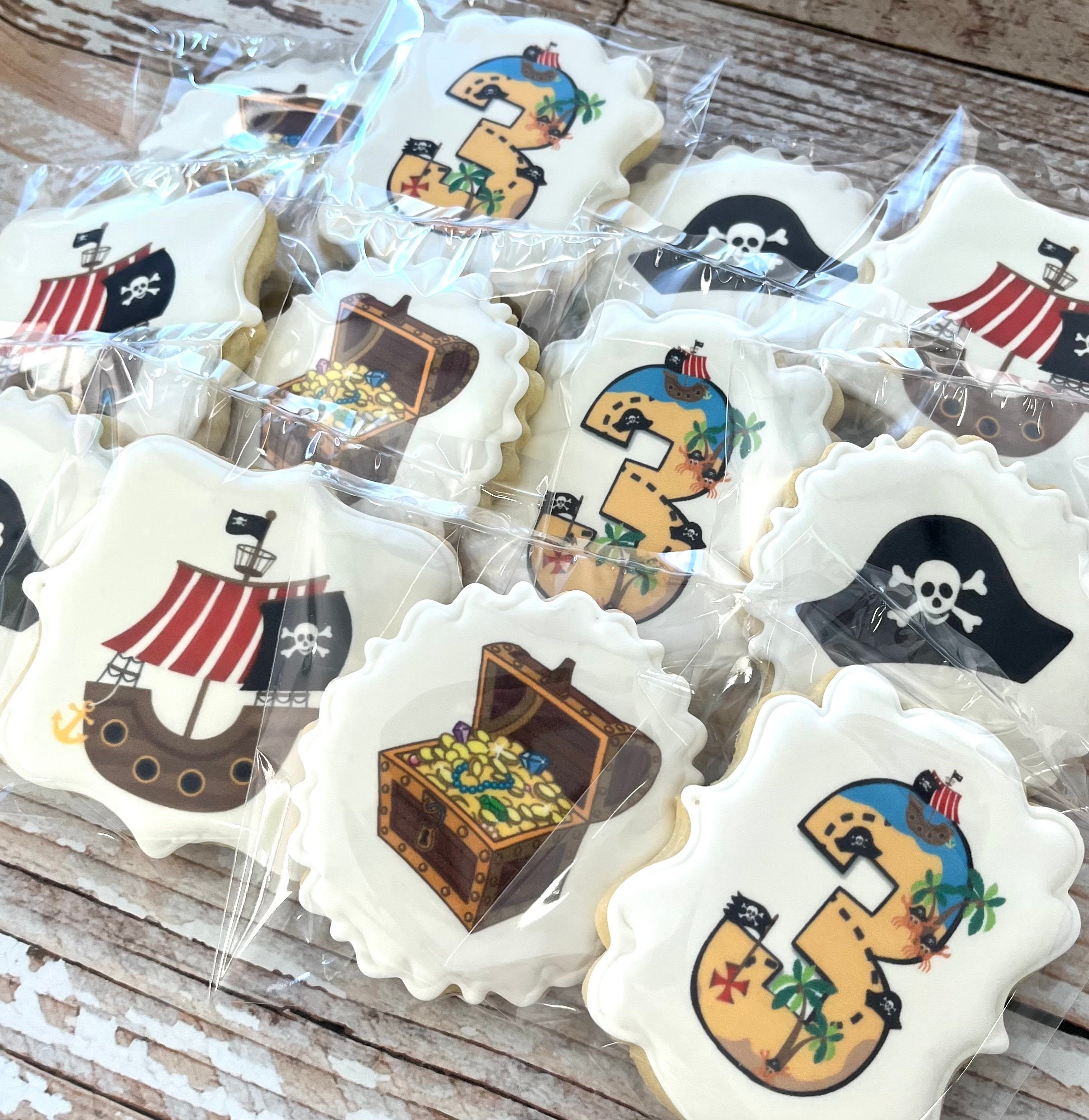 1 Dozen Pirate Themed Decorated Birthday Cookies Treasure Chest Pirate ...