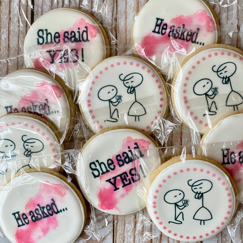 1 Dozen Stick Figure Proposal Cookies Bridal Shower Cookies - Etsy