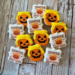 Trumpkin Funny Trump Halloween Themed Decorated Sugar Cookies MAGA ...