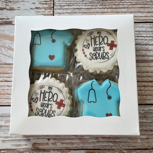 Scrub Top W/stethoscope Appreciation Healthcare Thank You Cookies Nurse ...