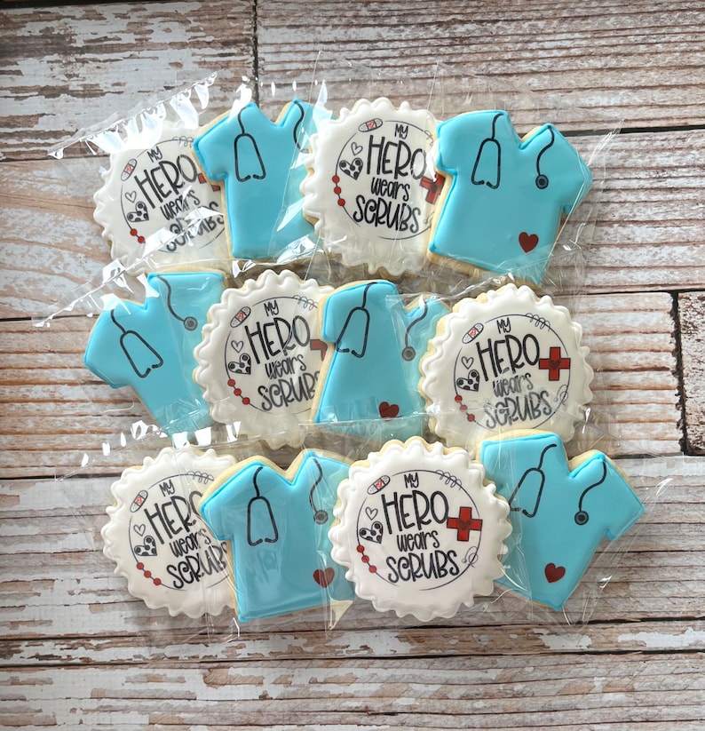 Scrub Top W/stethoscope Appreciation Healthcare Thank You Cookies Nurse ...