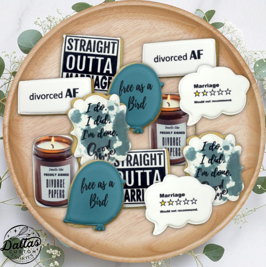 1 Dozen Divorced AF Themed Decorated Sugar Cookies Newly Divorced Gift ...
