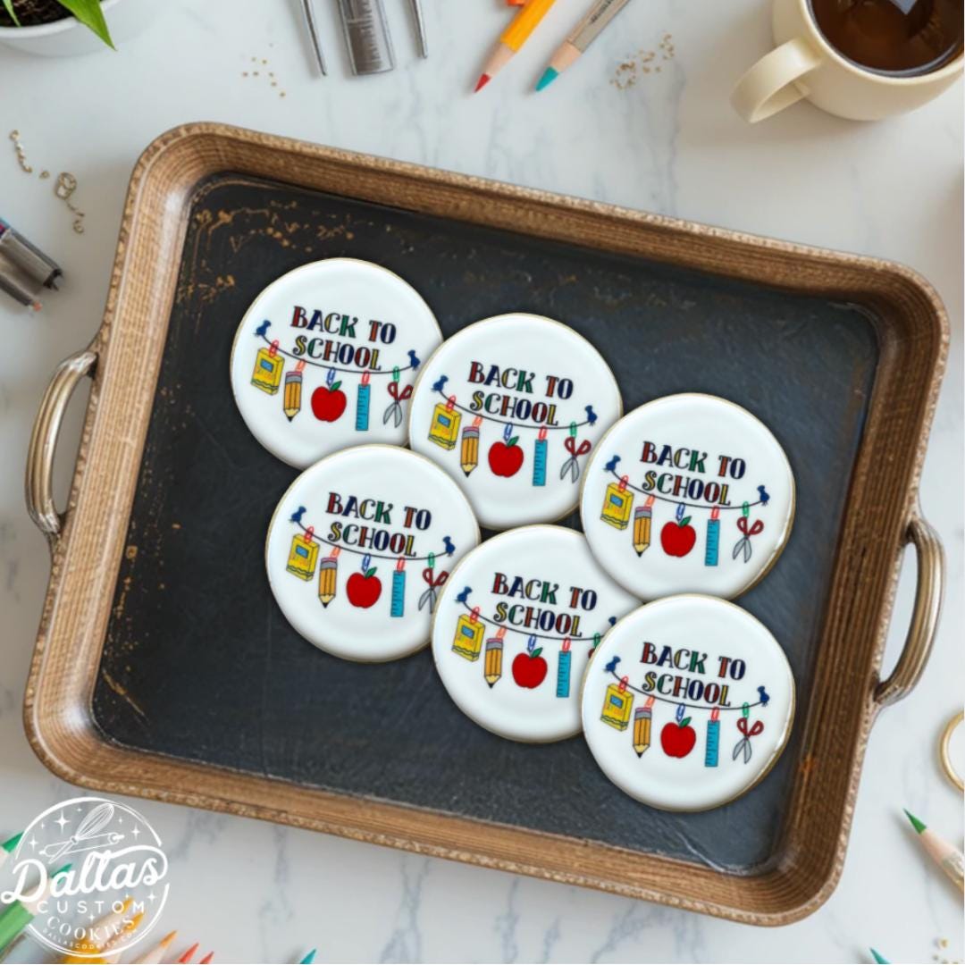 12 Count Back to School Decorated Sugar Cookies Super Cute School ...