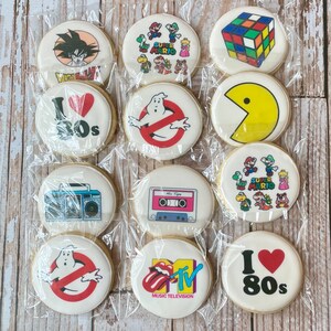 1980s Themed Decorated Sugar Cookies 80s Party Favors 1980s Themed ...