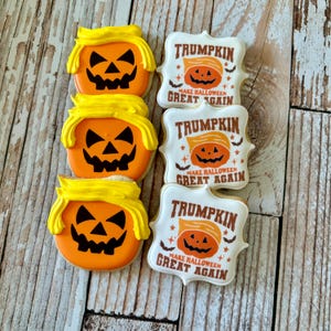 Trumpkin Funny Trump Halloween Themed Decorated Sugar Cookies MAGA ...
