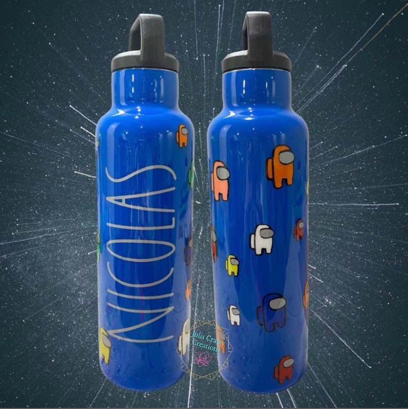 Among Us Water Bottle, Gamer Water Bottle, Personalized Among Us Water ...