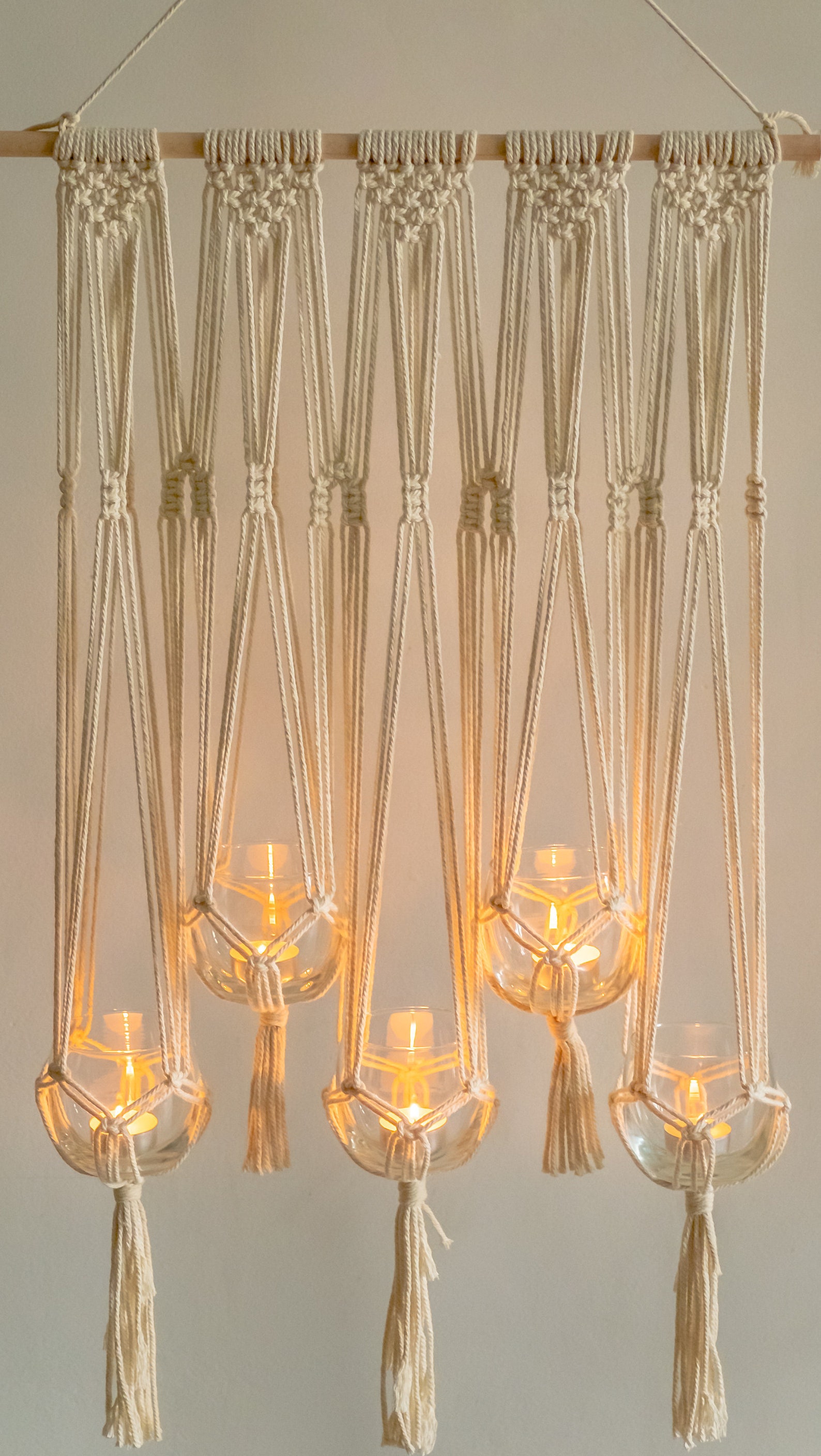 Handmade Macrame Candle Hanger/ Makramee Kerzenhalter - Etsy