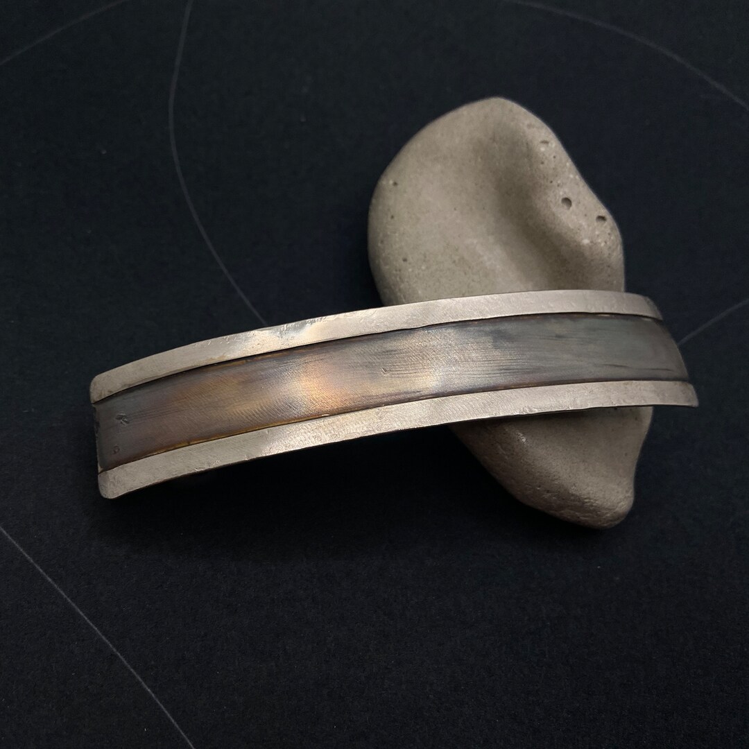 Minimalist Silver Hair Barrette, Large 9cm French Hair Barrette for ...