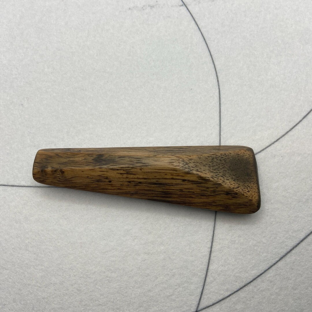 Elegant Hand-carved Smooth Mango Wood Brooch, Universal Ooak Wooden ...