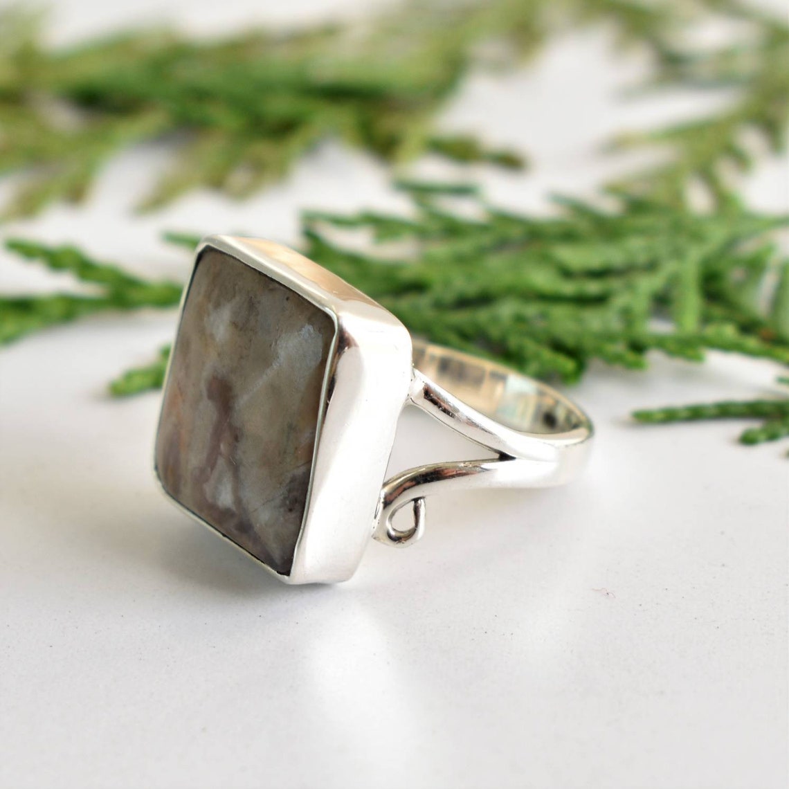 Rock Calcite Ring/ 925 Sterling Silver Ring/ Handmade Ring/ | Etsy