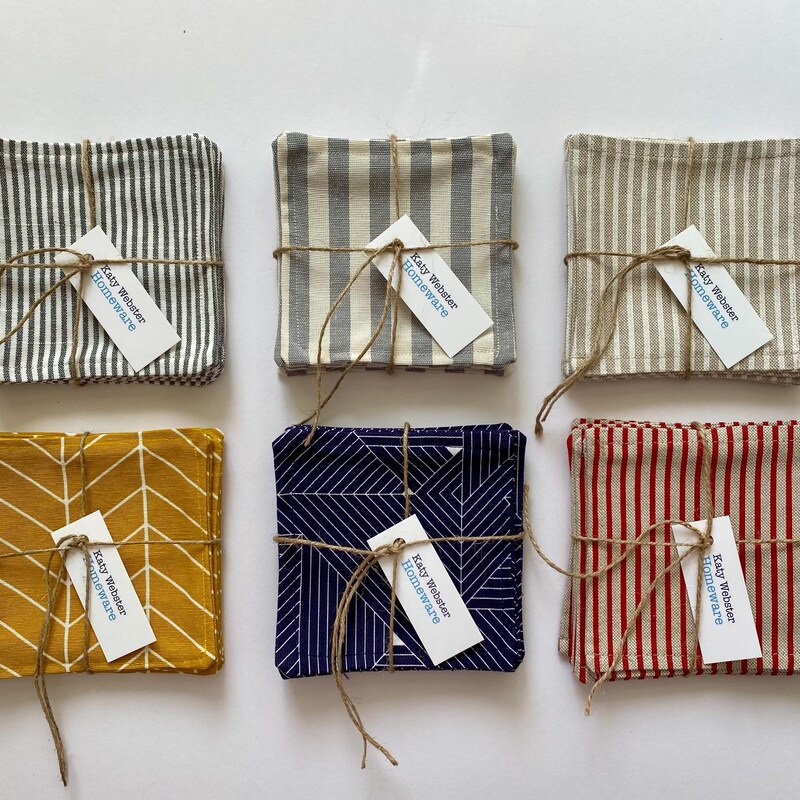 Linen Coasters - Etsy