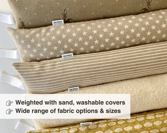 Draught Excluder Mid Grey Off-white 100 % Cotton Spot Print Fabric ...