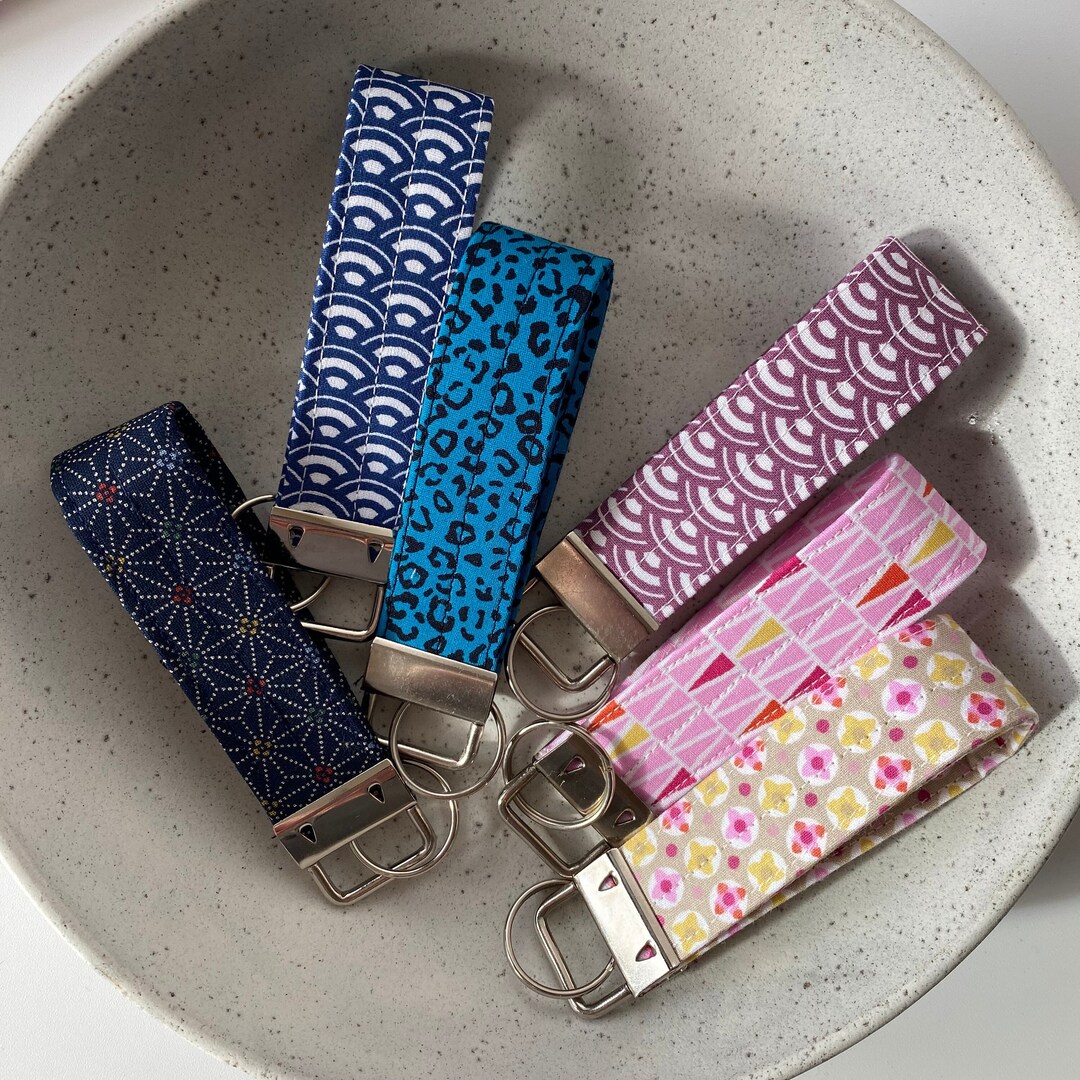 Mini Keychain Fob, Fabric Key Holder, Wristlet Keychain - Etsy