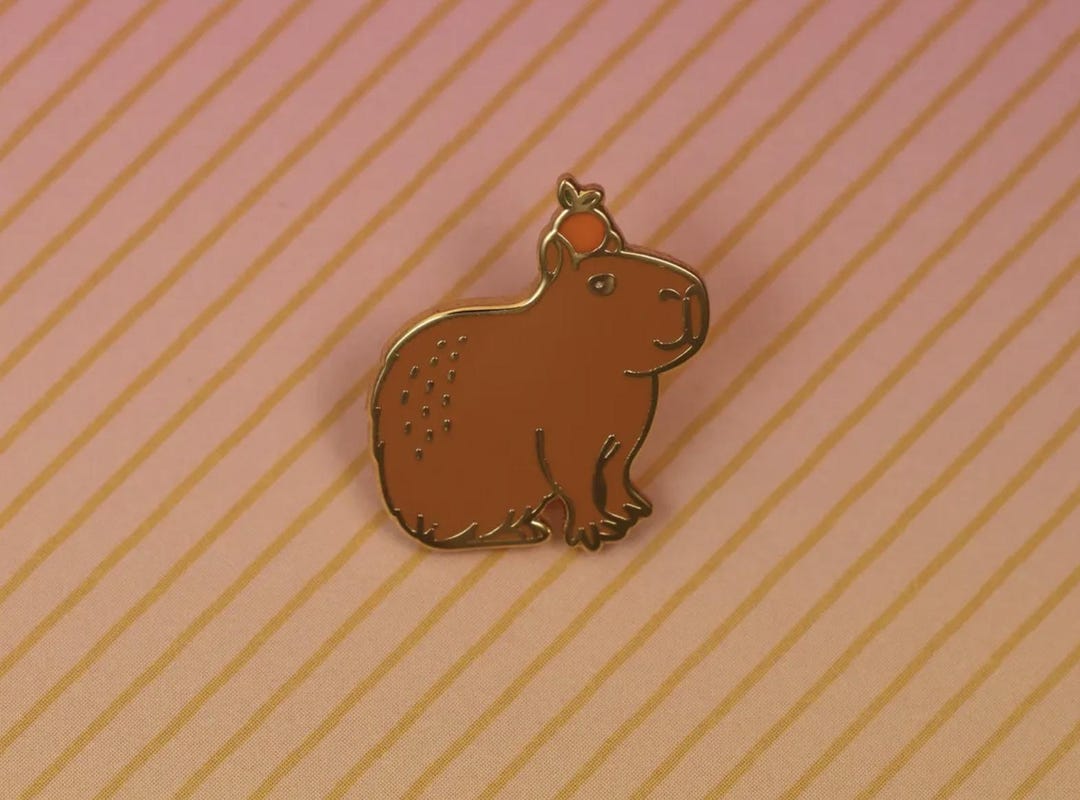Capybara Hard Enamel Pin - Enamel Lapel Pin - Capy Enamel Pin - Etsy