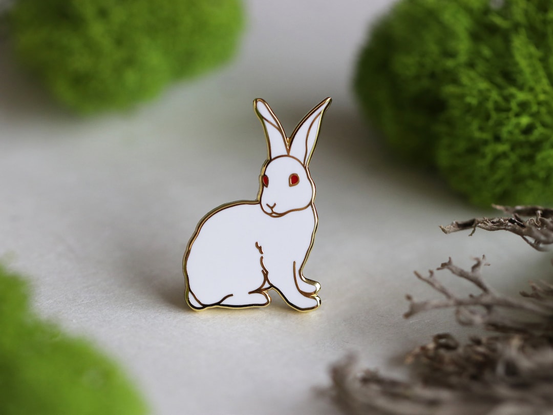 Bunny Enamel Pin: Gold-plated Rabbit Lapel Pin - Pinbeast Studio - Etsy