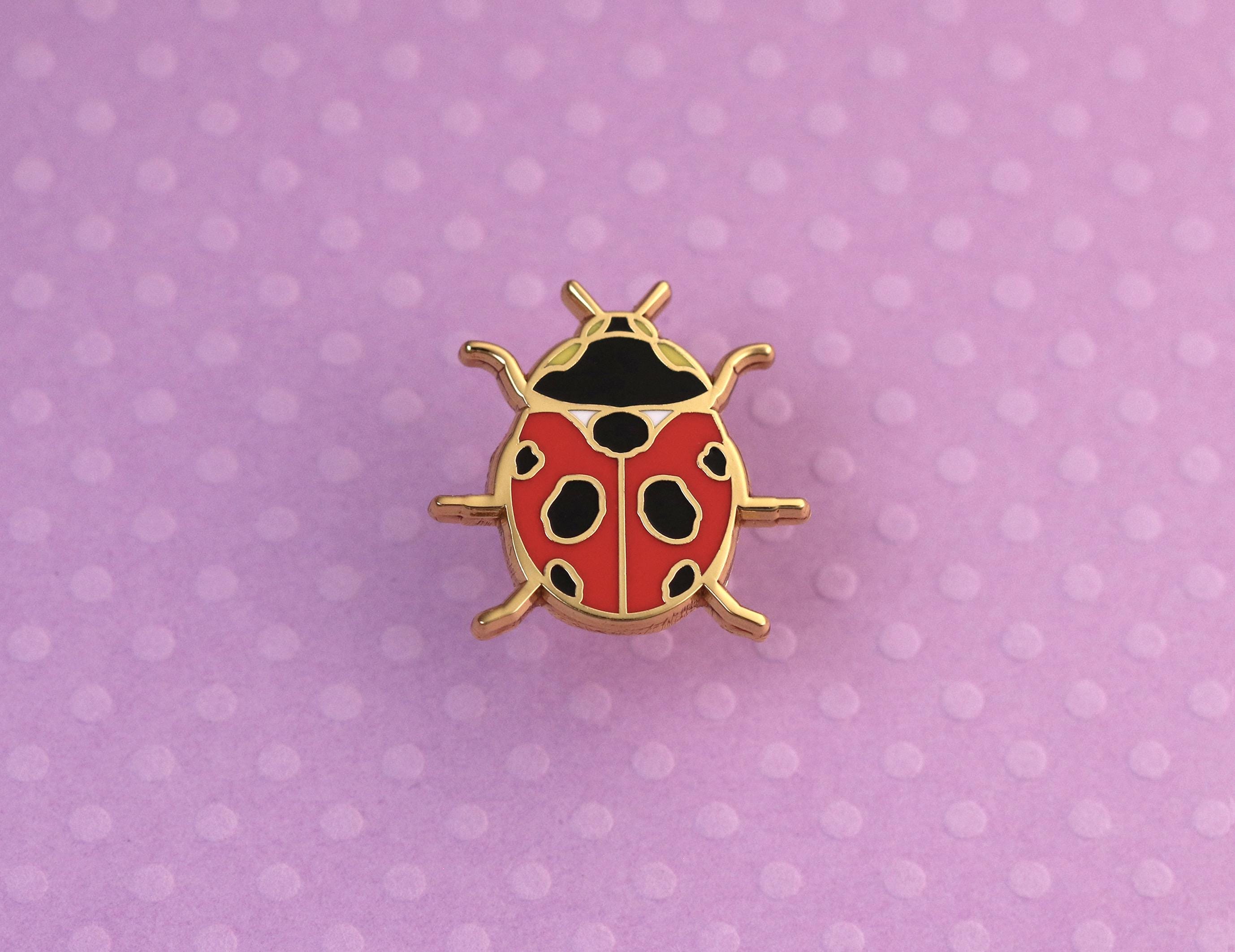 Ladybug Enamel Pin: Gold Plated Hard Enamel - Lucky Charm - Etsy
