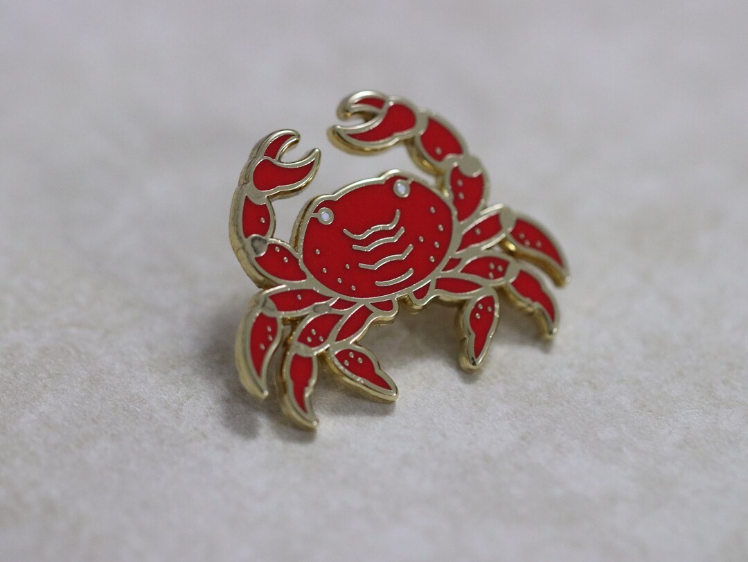 Red Crab Enamel Pin - Hard Enamel Lapel Pin - Enamel Pin - Etsy