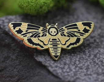 Death's-head Hawkmoth Hard Enamel Pin Hawk Moth Gold Variant Death Moth ...