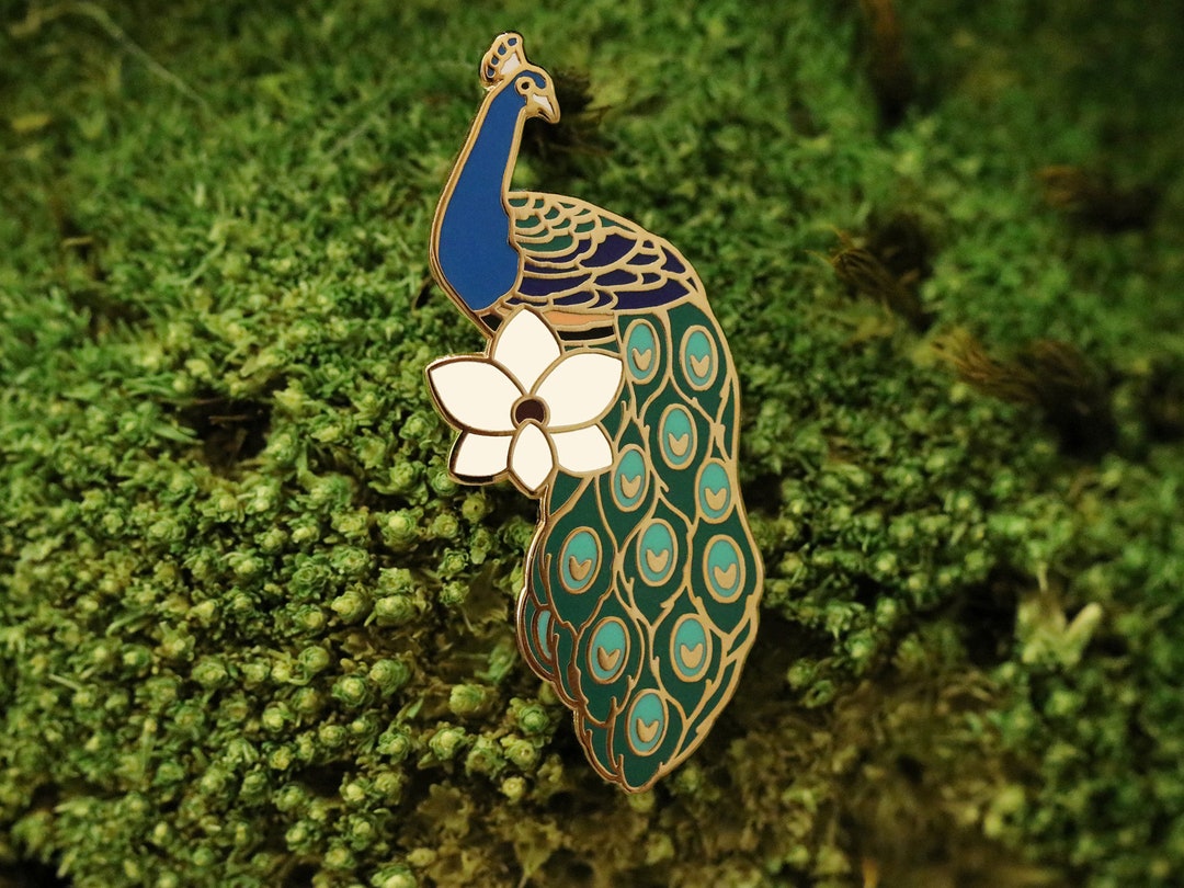 Peacock Enamel Pin Bird Enamel Pin Enamel Lapel Pin - Etsy