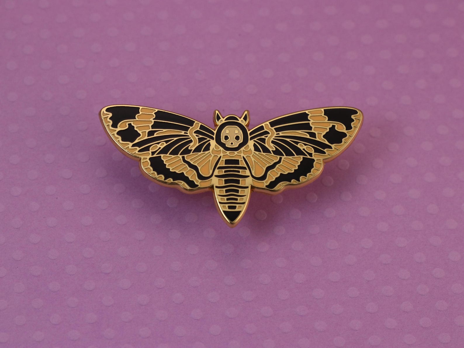 Death's-head Hawkmoth Enamel Pin: Gold Plated Moth Lapel Pin - Etsy