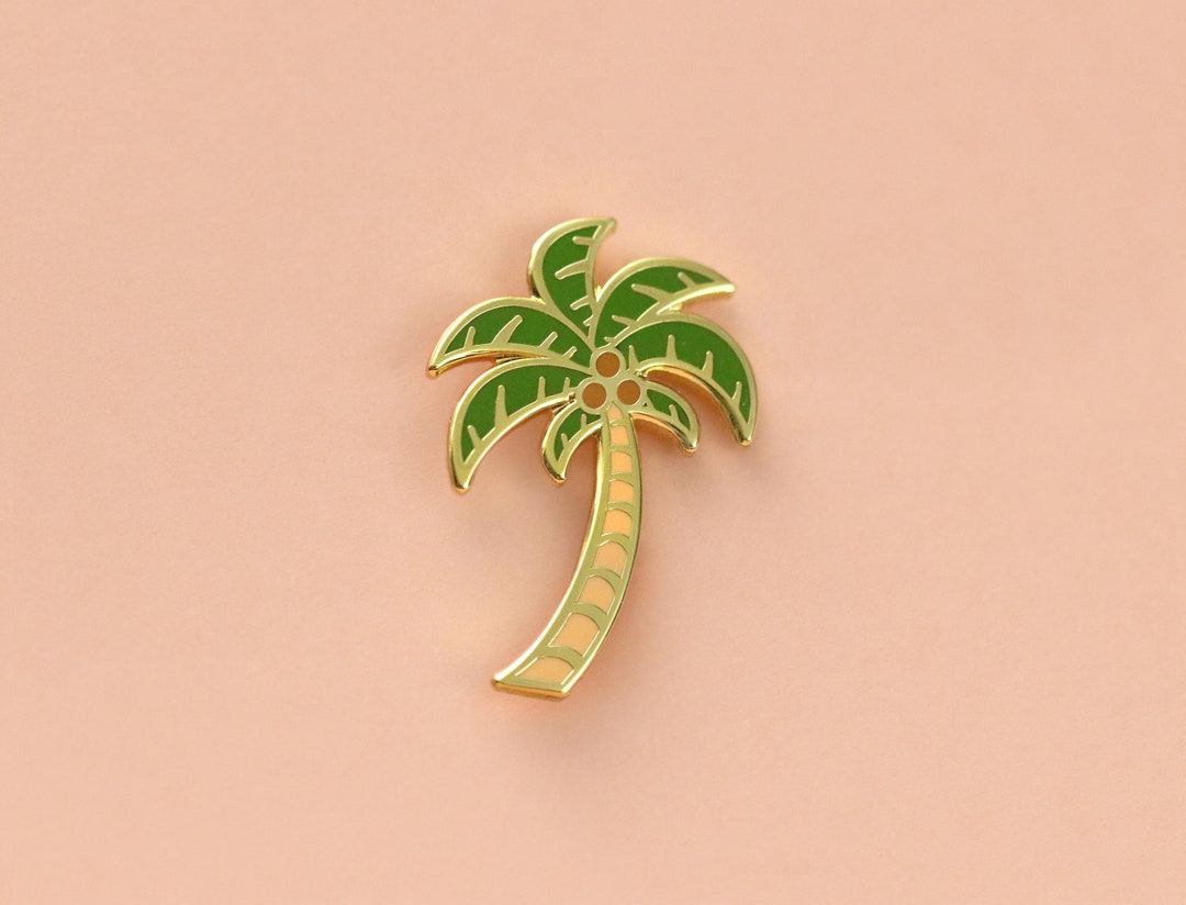 Palm Tree Enamel Pin - Hard Enamel Lapel Pin - Enamel Pin - Etsy