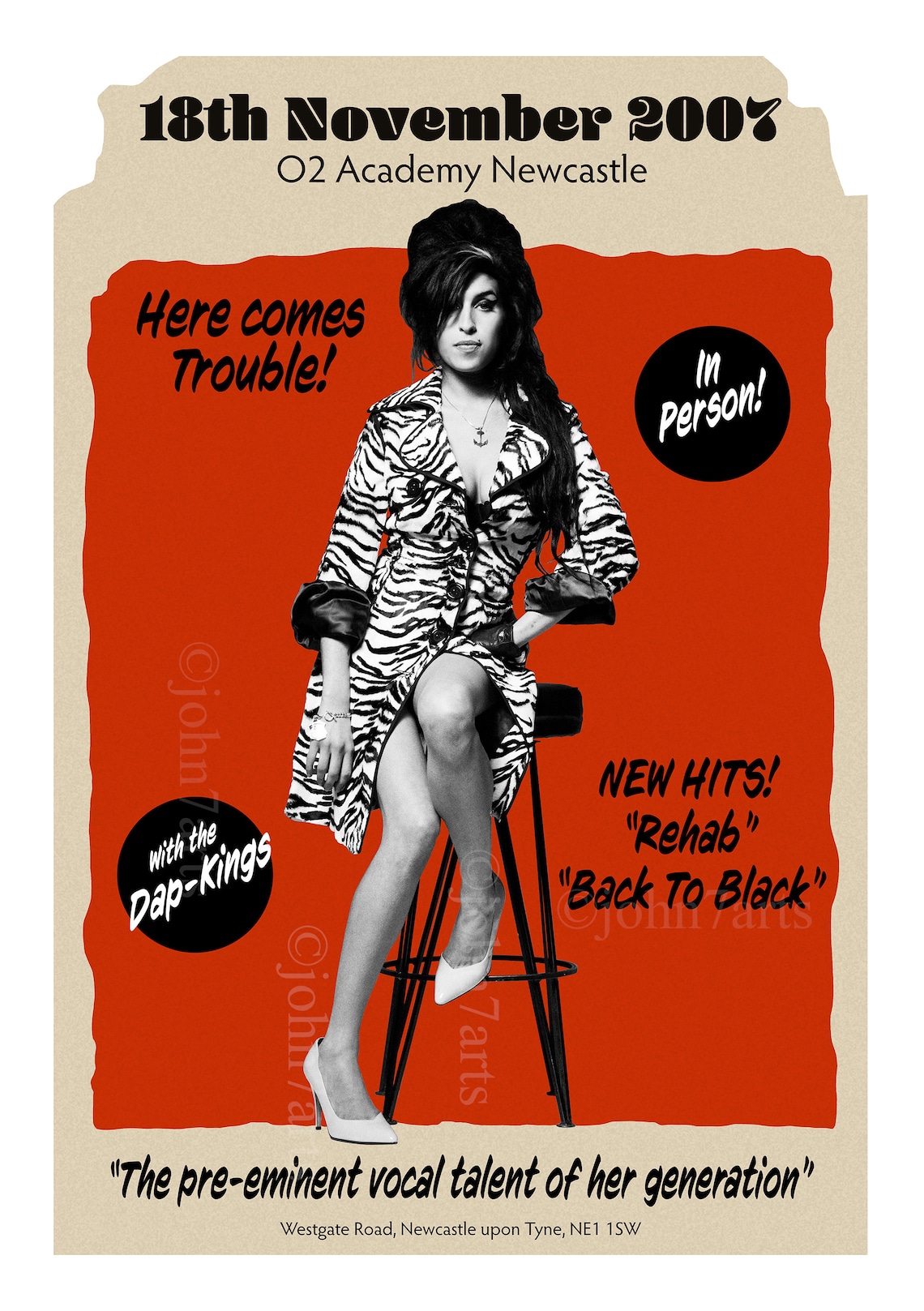 Amy Winehouse Concert Poster Gallery Quality Giclée Wall Art - Etsy UK