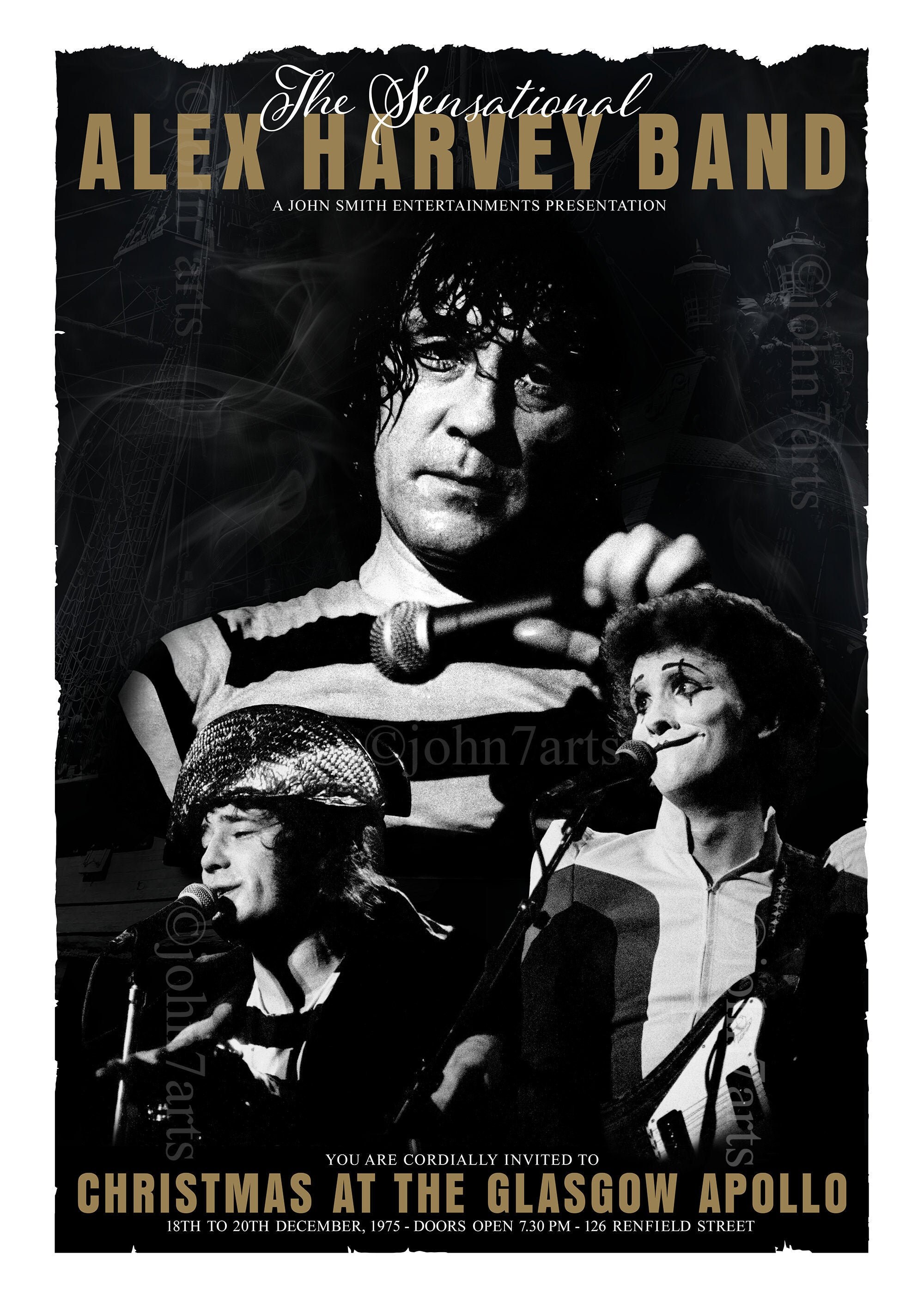 Sensational Alex Harvey Band Concert Print Glasgow Apollo and Newcastle ...