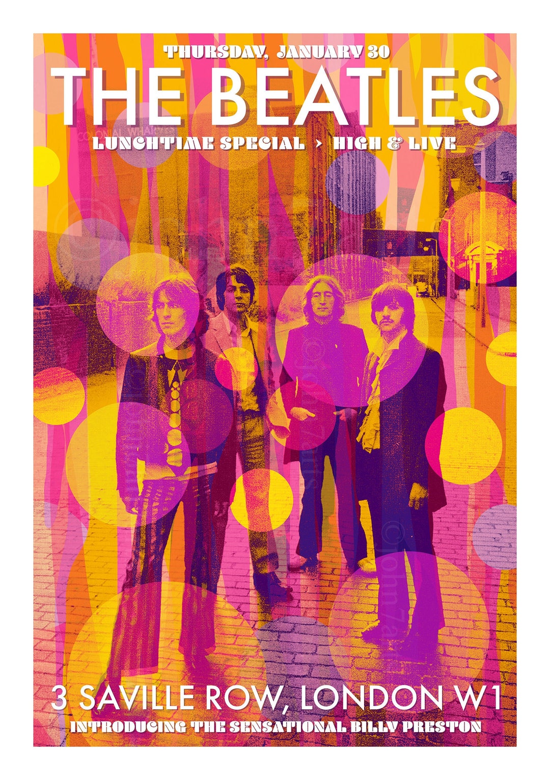 The Beatles Inspired Poster Gift - Let It Be Apple Rooftop Print - Etsy