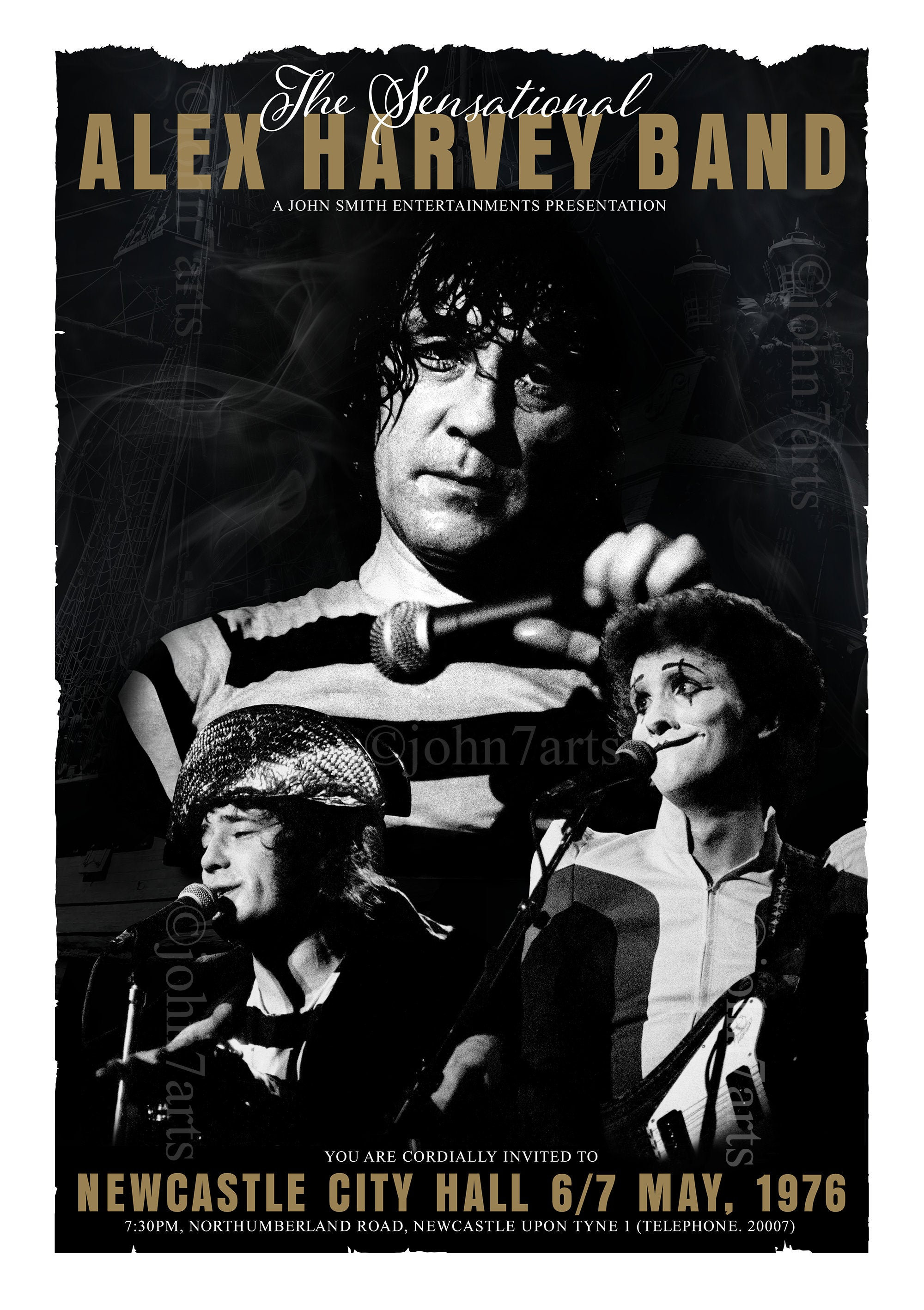 Sensational Alex Harvey Band Concert Print Glasgow Apollo and Newcastle ...