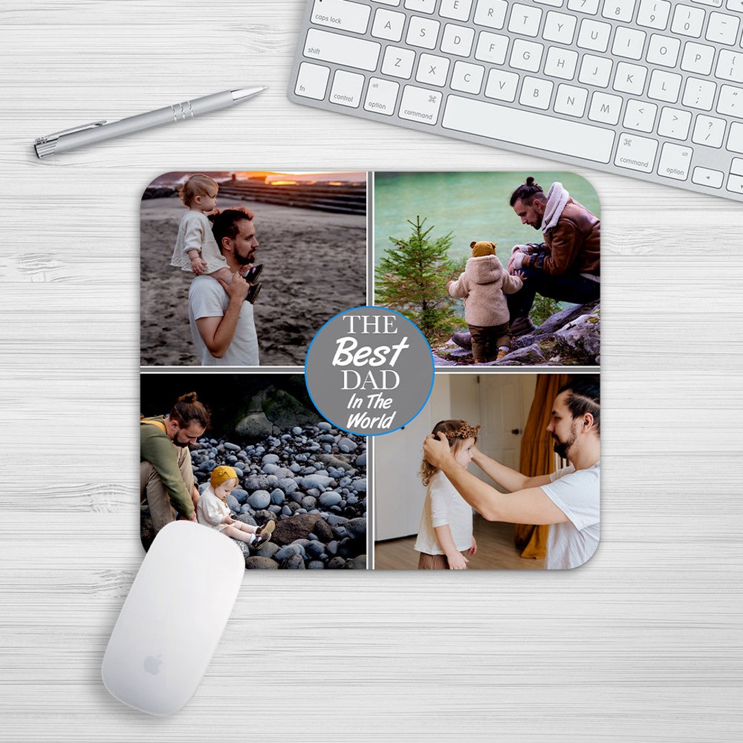 Father's Day Gift Personalised Best Dad in the World Custom Photo Mouse ...