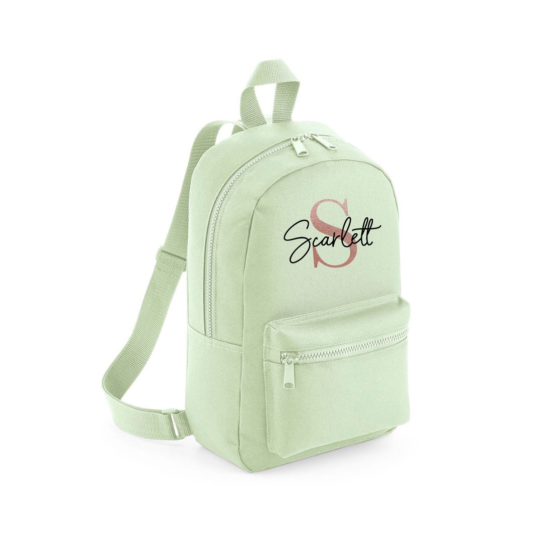 Personalised Backpack Girls Pastel Mini School Bag Initial Name ...