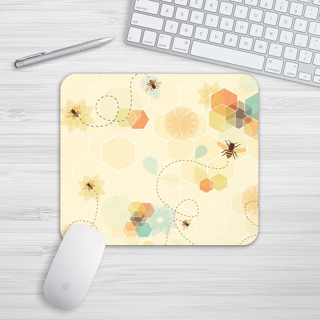 Bee Honey Bees Bumble Bee Mouse Mat Rectangle or Round Mousepad Desk ...