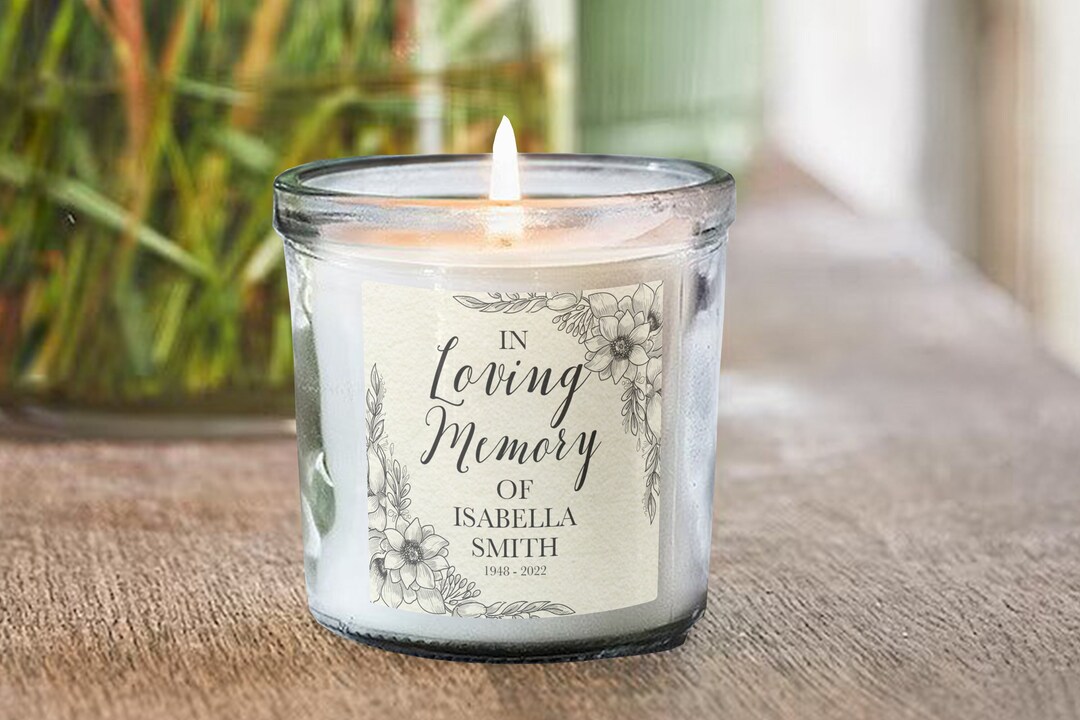 Memorial Gift Personalised in Loving Memory Scented Candle in Jar ...