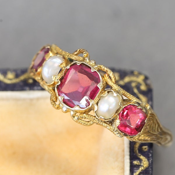 Ruby Pearl Ring - Etsy