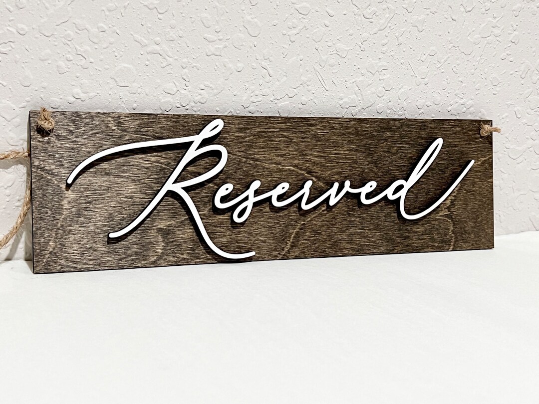 Hanging Wedding Reserved Sign for Chair, Rustic Wedding Signs, Church ...