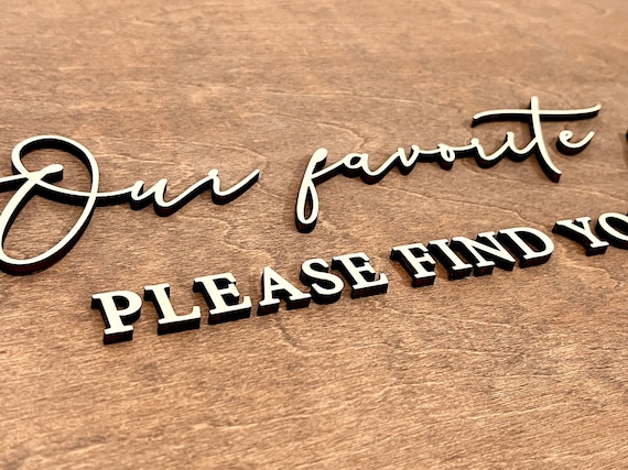 Our favorite people please find your seat lettering cutouts ONLY ...